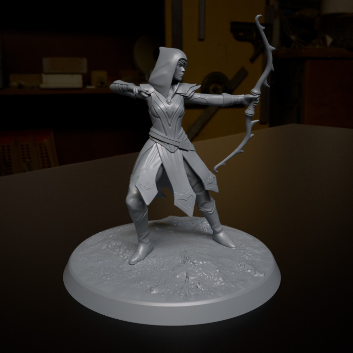 3D Printable Female Elf Archer Ranger Valhalla by Atlas Studios