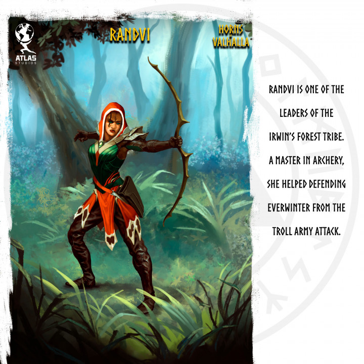 3D Printable Female Elf Archer Ranger Valhalla by Atlas Studios