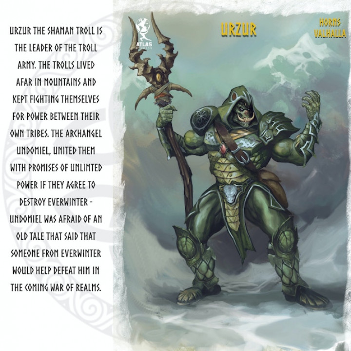 3D Printable Troll Warlock Undead by Atlas Studios