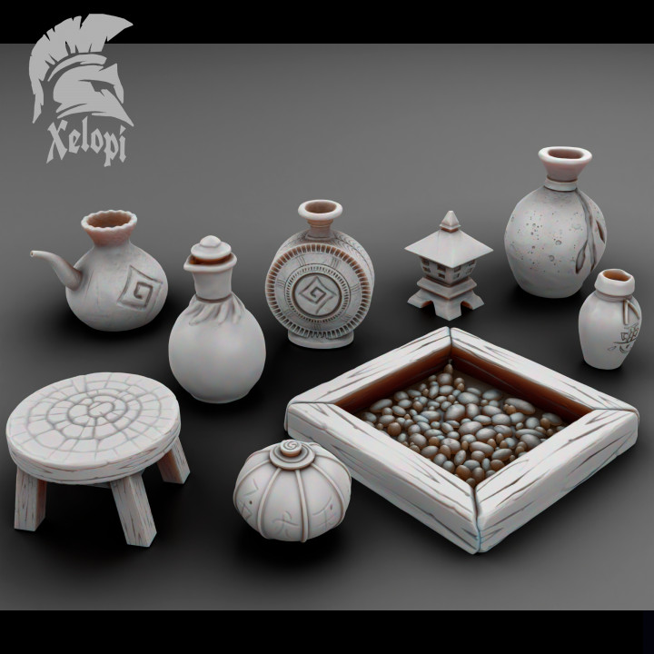 3D Printable Medieval props | STL | 28mm |32mm |75mm by Creator