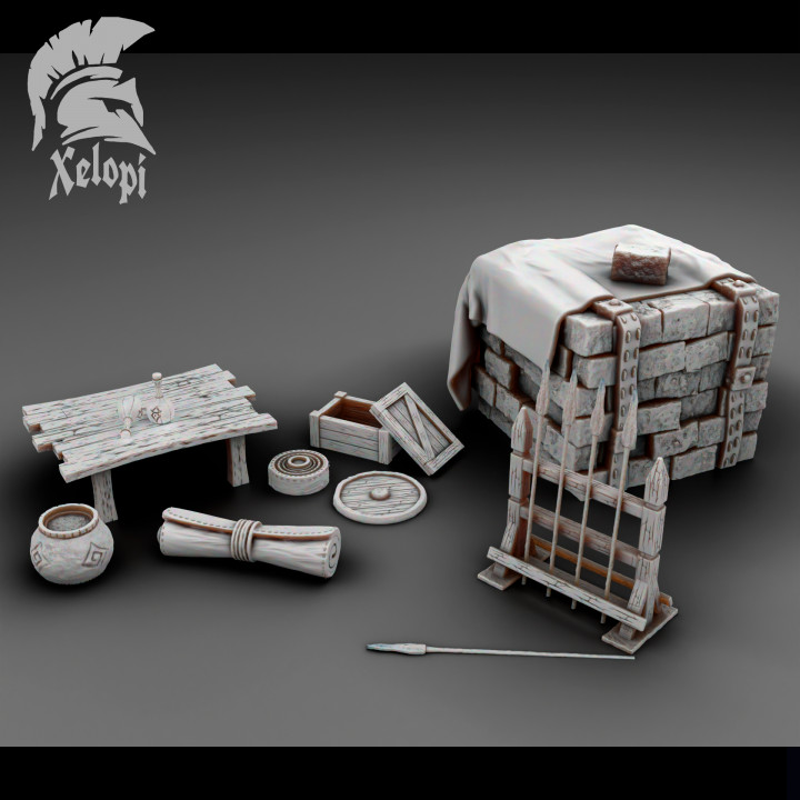 3D Printable Medieval props | STL | 28mm |32mm |75mm by Creator