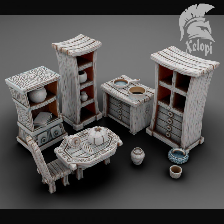 3D Printable Medieval props | STL | 28mm |32mm |75mm by Creator