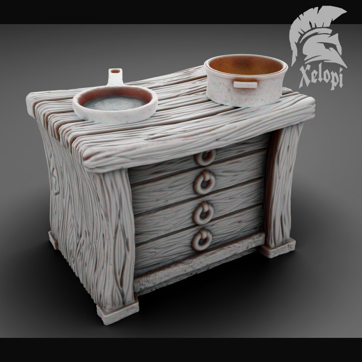 3D Printable Medieval props | STL | 28mm |32mm |75mm by Creator