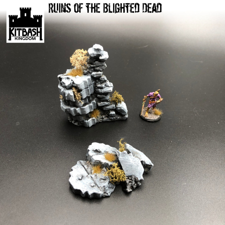 3D Printable Ruins of the Blighted Dead - Scenery by kitbash kingdom