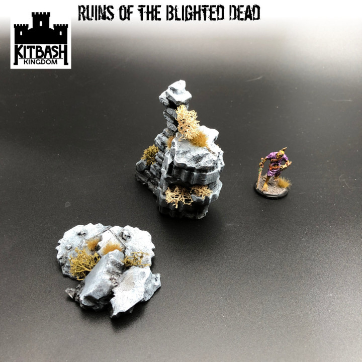 3D Printable Ruins of the Blighted Dead - Scenery by kitbash kingdom