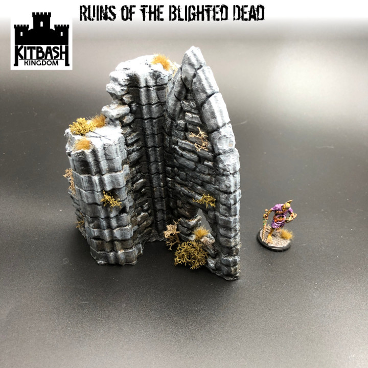 3D Printable Ruins of the Blighted Dead - Scenery by kitbash kingdom