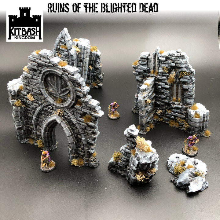 3D Printable Ruins of the Blighted Dead - Scenery by kitbash kingdom