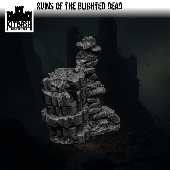 3D Printable Ruins of the Blighted Dead - Scenery by kitbash kingdom