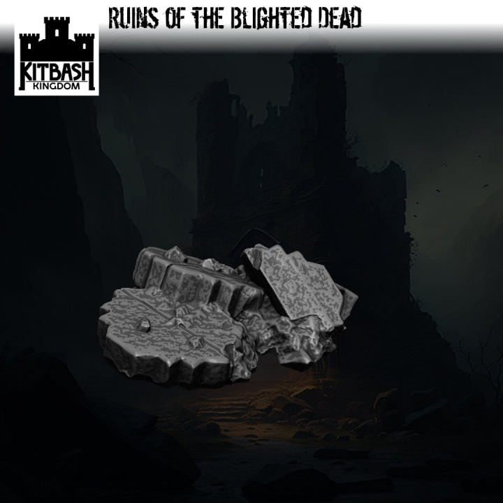 3D Printable Ruins of the Blighted Dead - Scenery by kitbash kingdom