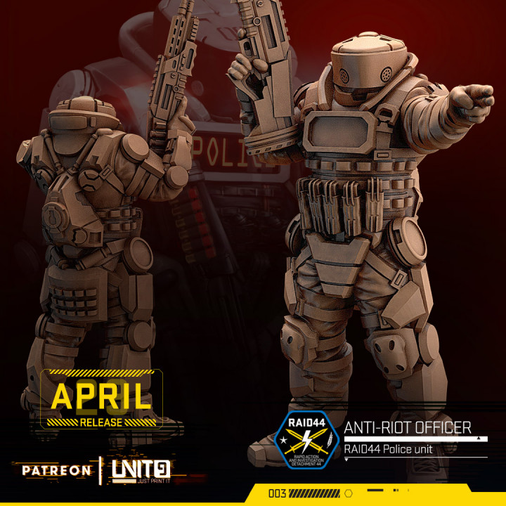 3D Printable Cyberpunk - Anti-Riot Police Officer04 - RAID44 police ...