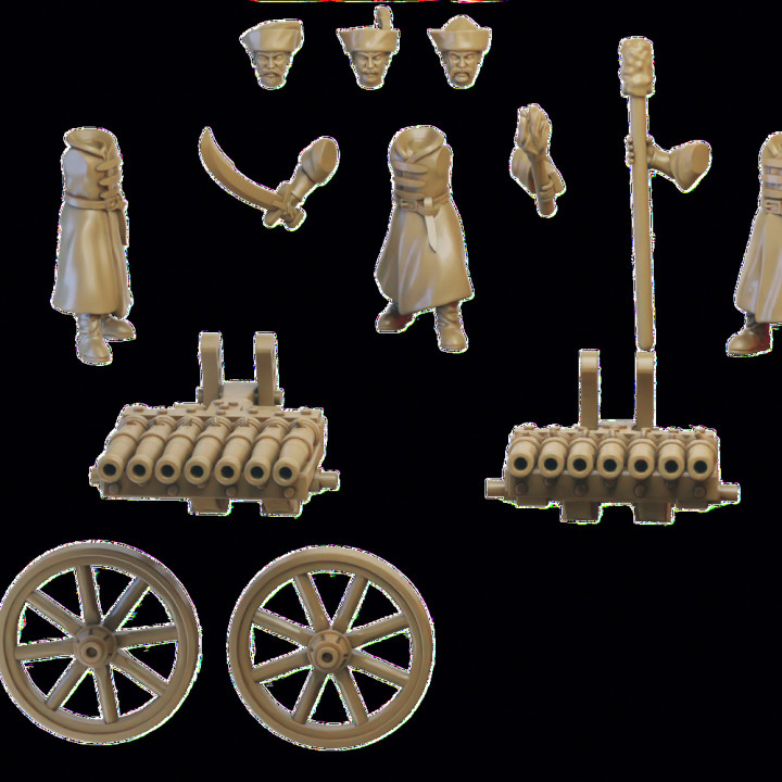 3D Printable Slavia Organ Gun Miniature (32mm, modular) by Juhász Gergely