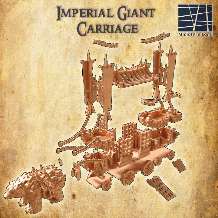 3D Printable Giant Prison Cart - Tabletop Terrain - 28 MM by MiniatureLand