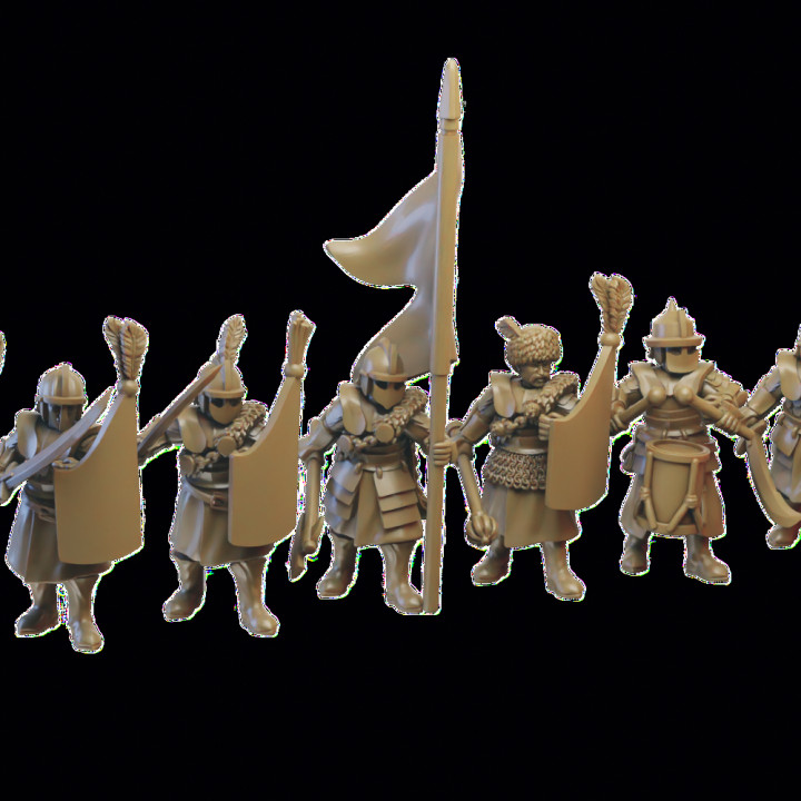 3D Printable Slavia Foot Guard miniatures (32mm, modular) by Juhász Gergely