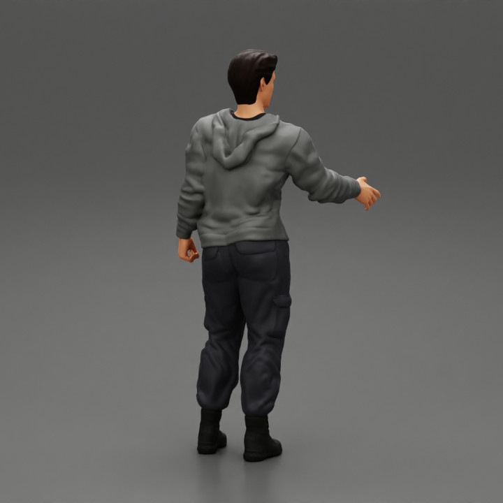 3D Printable Young man giving hand for handshake by 3DGeschaft ...