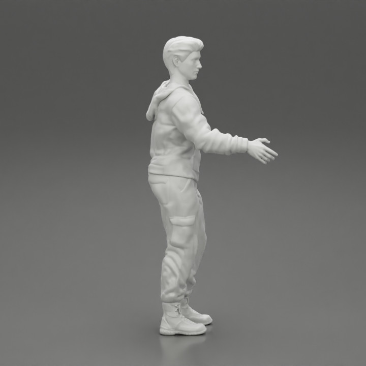 3D Printable Young man giving hand for handshake by 3DGeschaft ...