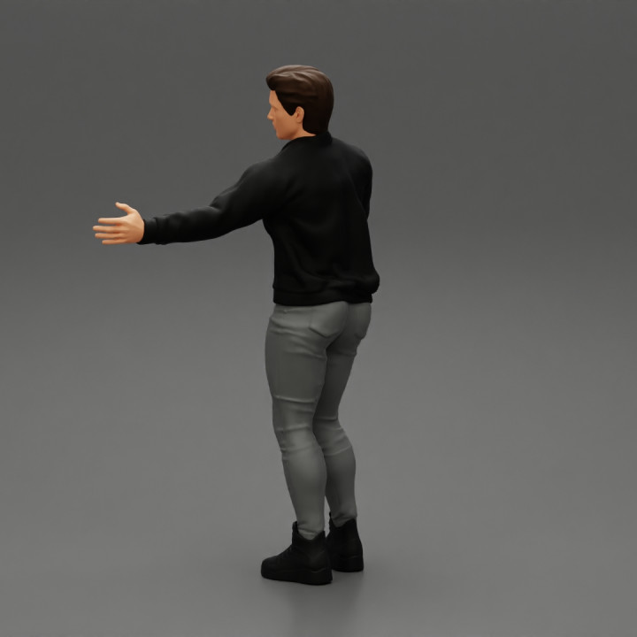 3D Printable young man standing and explaining with hands by 3DGeschaft ...