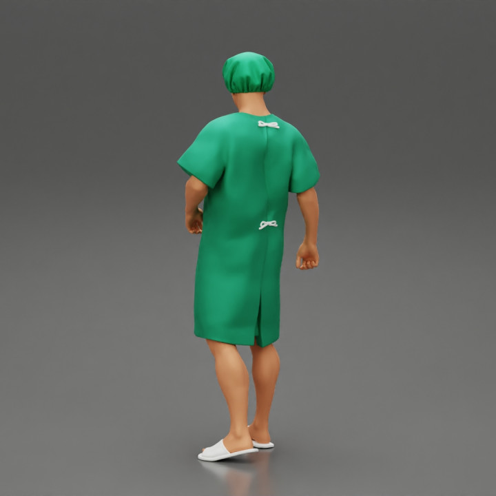 3D Printable patient in hospital walking by 3DGeschaft Miniatures Figures