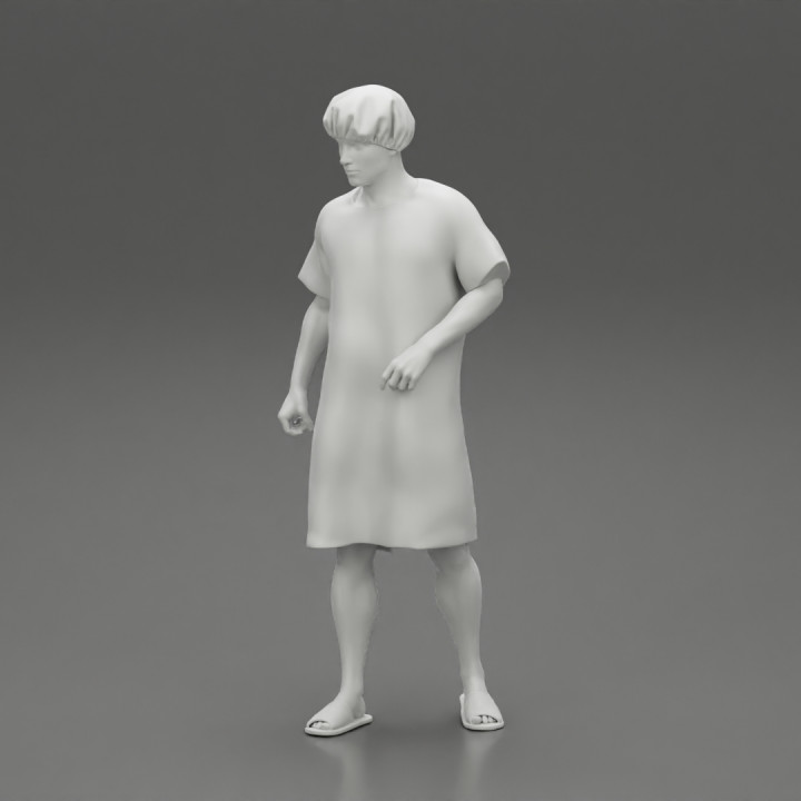 3D Printable patient in hospital walking by 3DGeschaft Miniatures Figures