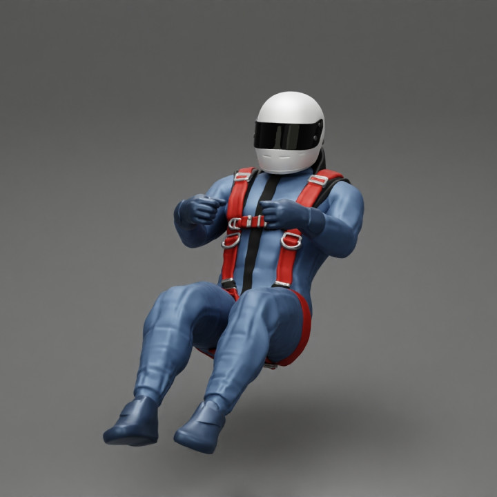 3D Printable 2 Models - Racing Driver Sitting in Touring Car Cockpit ...