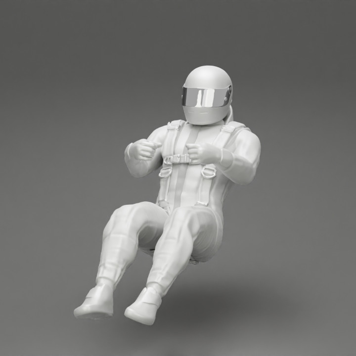 3D Printable 2 Models - Racing Driver Sitting in Touring Car Cockpit ...