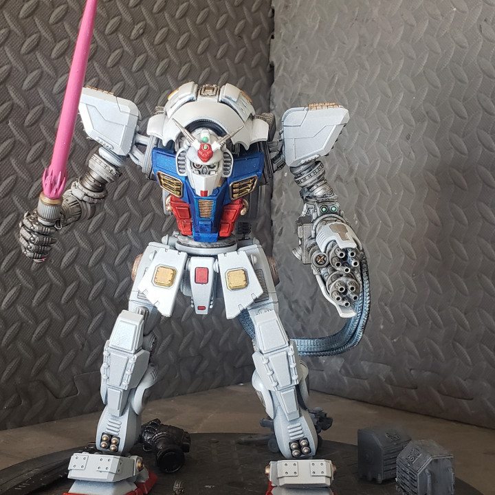 3D Printable Project CG-78-2 Assault Mech with Double Gatling Weapon ...