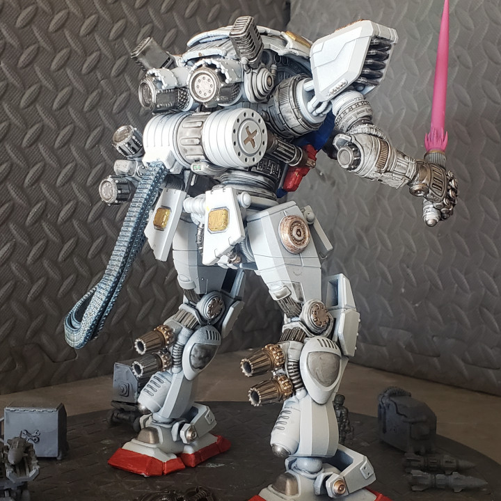 3D Printable Project CG-78-2 Assault Mech with Double Gatling Weapon ...