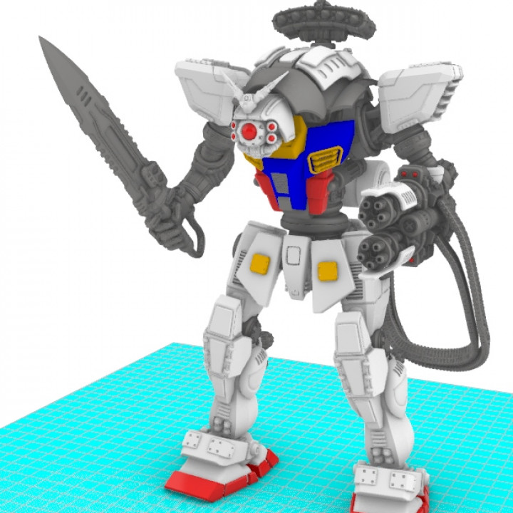 3D Printable Project CG-78-2 Assault Mech with Double Gatling Weapon ...