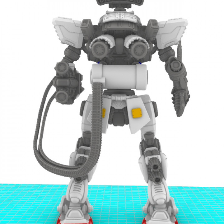 3D Printable Project CG-78-2 Assault Mech with Double Gatling Weapon ...