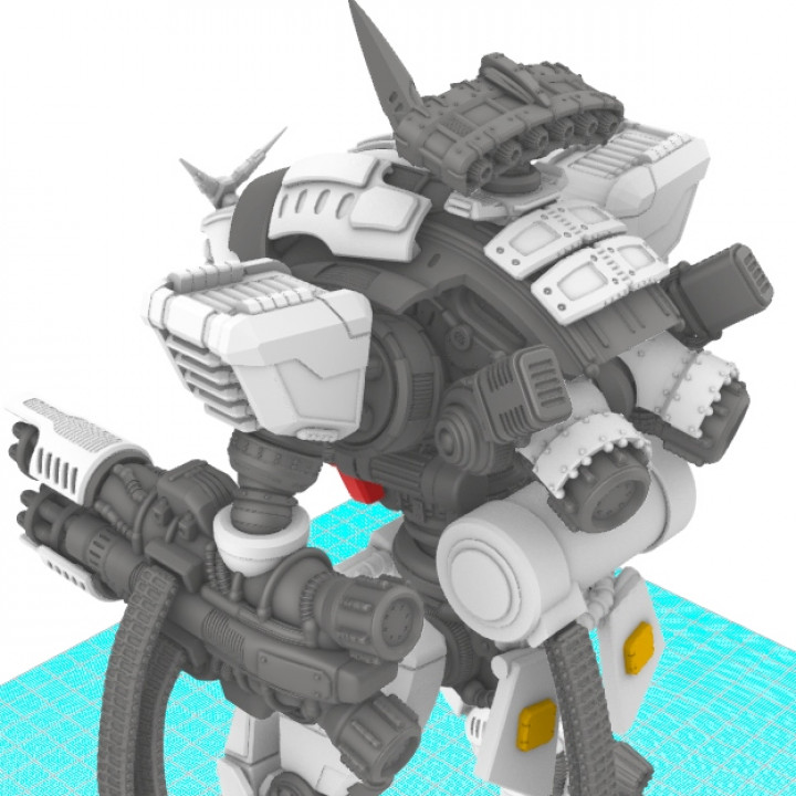 3D Printable Project CG-78-2 Assault Mech with Double Gatling Weapon ...