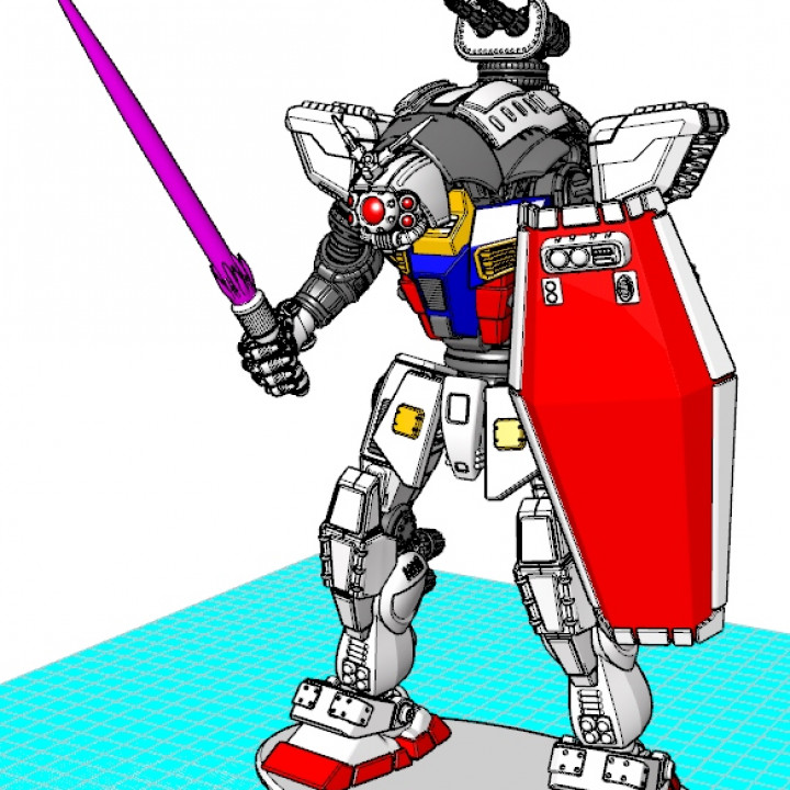 3D Printable Project CG-78-2 Assault Mech with Double Gatling Weapon ...