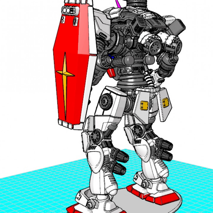 3D Printable Project CG-78-2 Assault Mech with Double Gatling Weapon ...