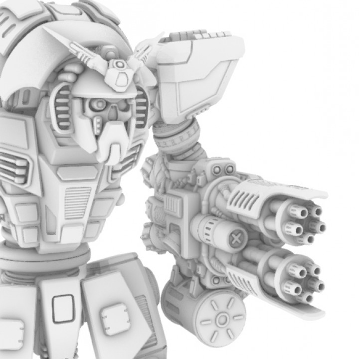 3D Printable Project CG-78-2 Assault Mech with Double Gatling Weapon ...