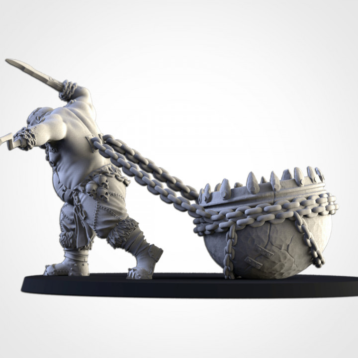 3D Printable Ogre Butcher with Cauldron by Txarli Factory