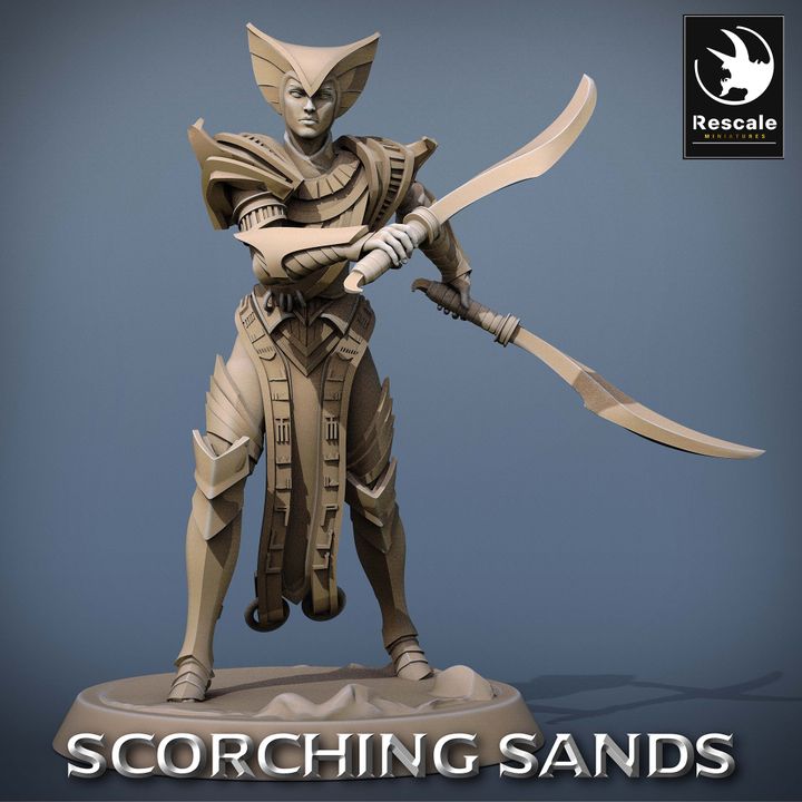 3D Printable Pack Egyptian Soldier Khopesh by Rescale Miniatures