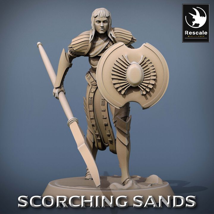 3D Printable Pack Egyptian Soldier Lance by Rescale Miniatures