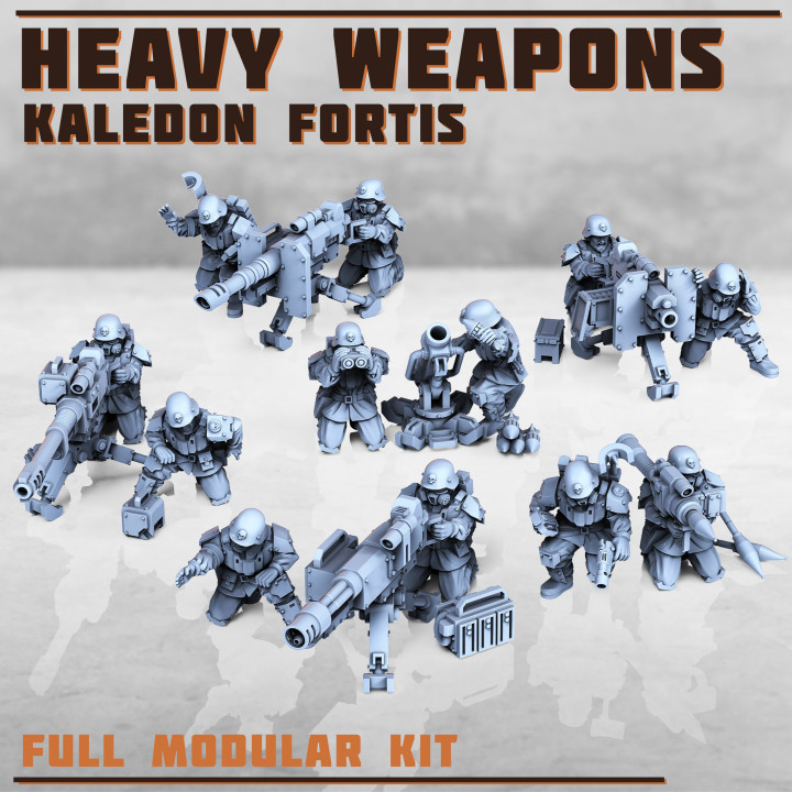 3D Printable Heavy Weapons Complete Kit - Kaledon Fortis by Print Minis