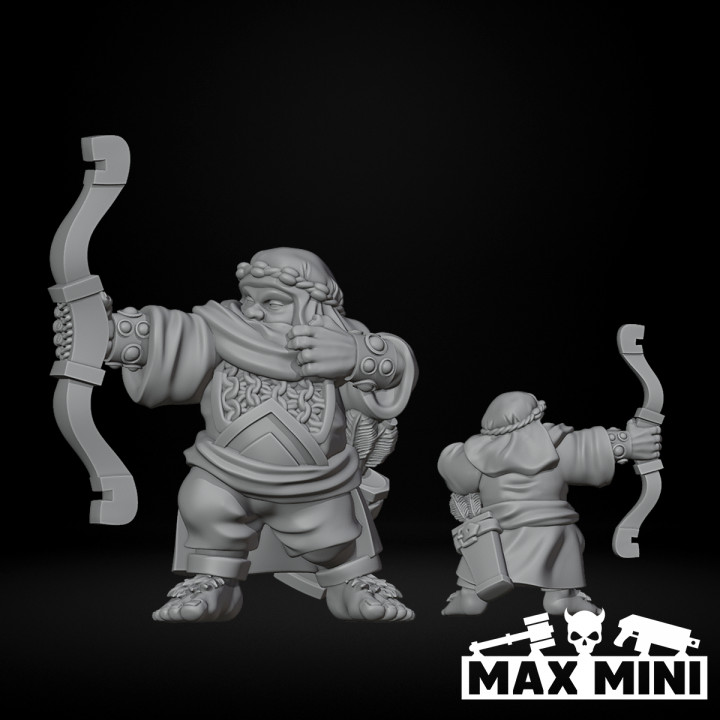 3D Printable Halfling Sand Raider Archers by Max Mini