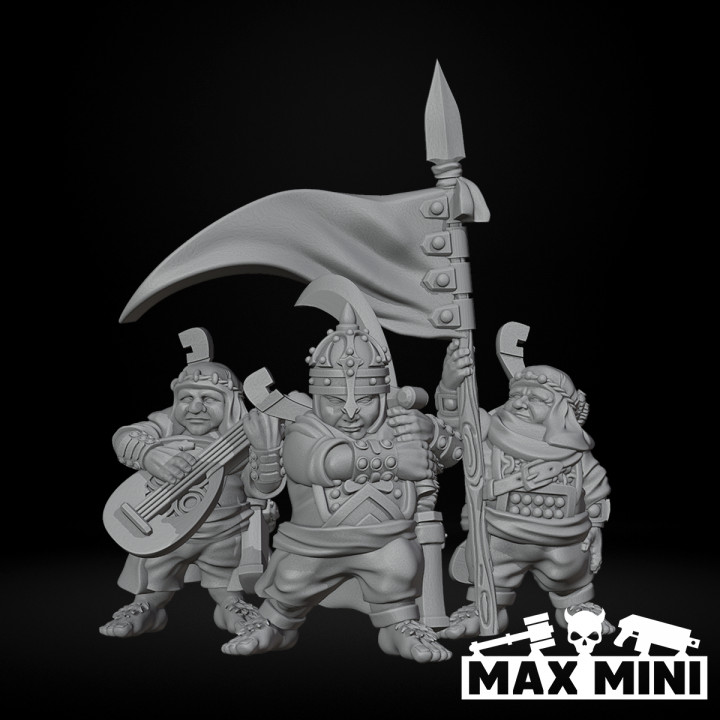 3D Printable Halfling Sand Raider Archer Command by Max Mini