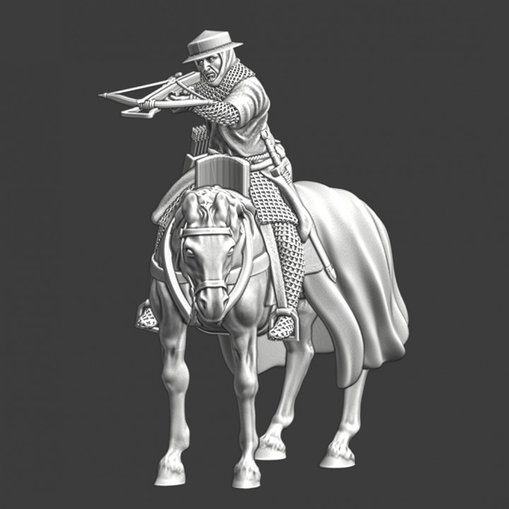 3D Printable Medieval mounted crossbowman by Northern Crusades Miniatures