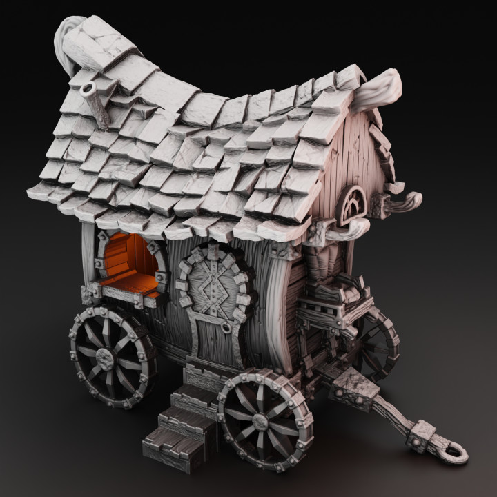 3D Printable trading shop with interior by Creator