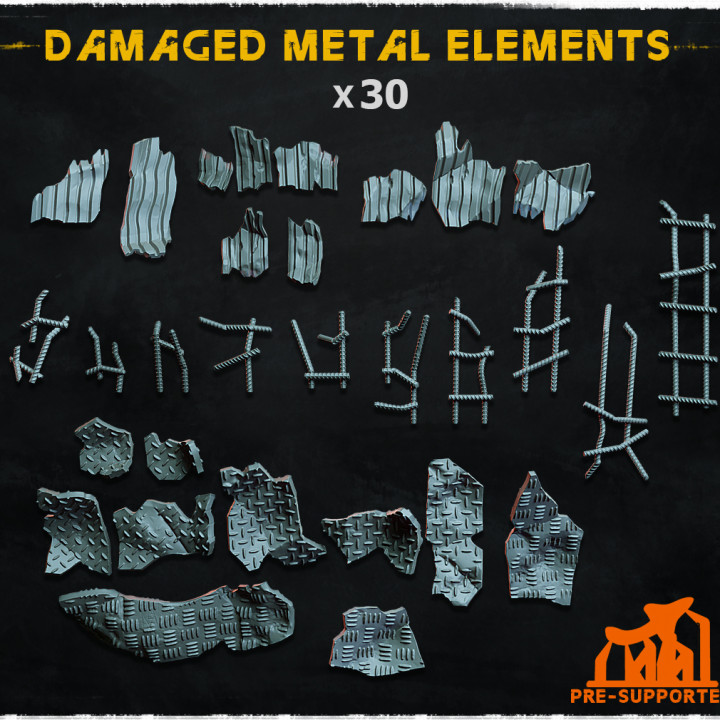 3D Printable Damaged metal elements -Basing Bits 1.0 by Zabavka Workshop