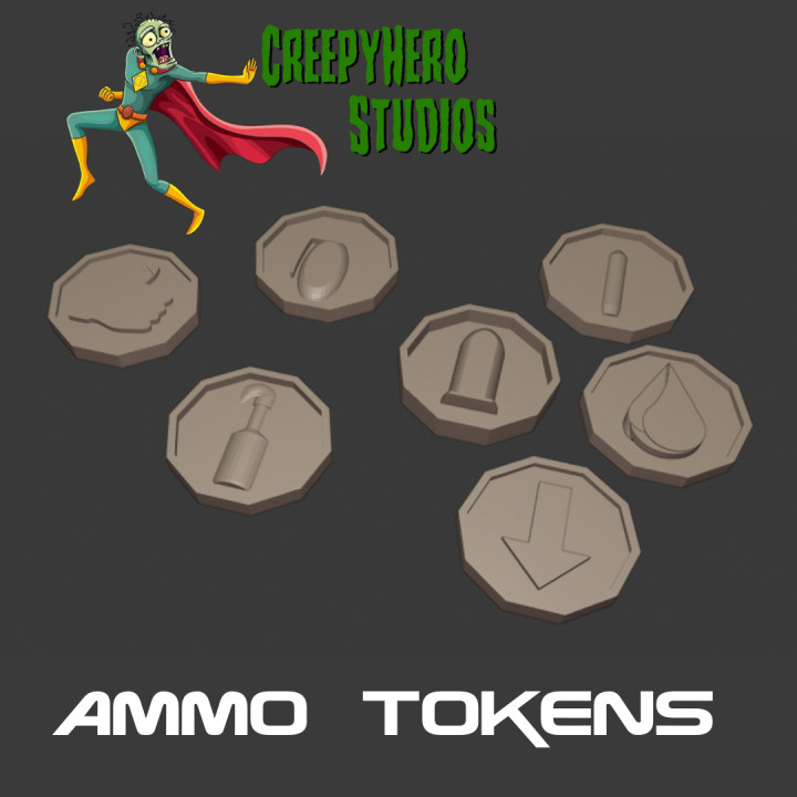 3D Printable Gaslands Token Set by Michael Crossman