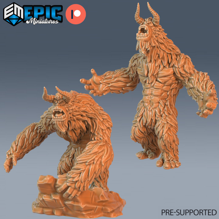 3D Printable Yeti Lurking & Roaring Team / Bigfoot / Frost Giant ...