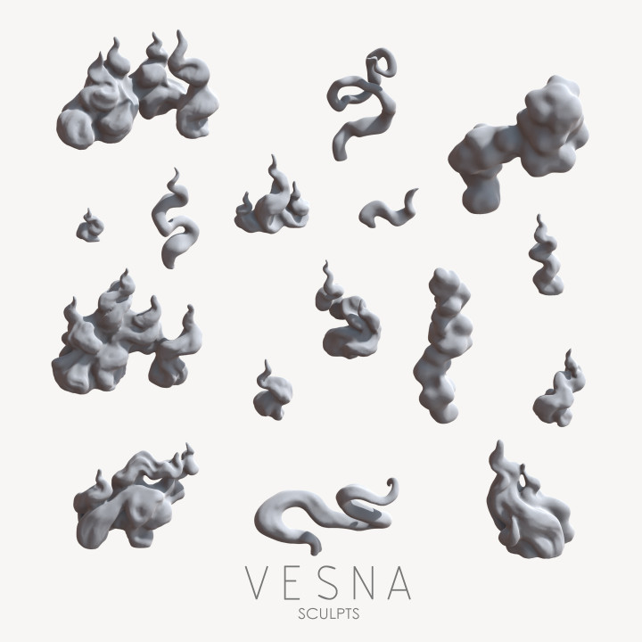 3D Printable FIRE AND SMOKE PACK by VESNA SCULPTS
