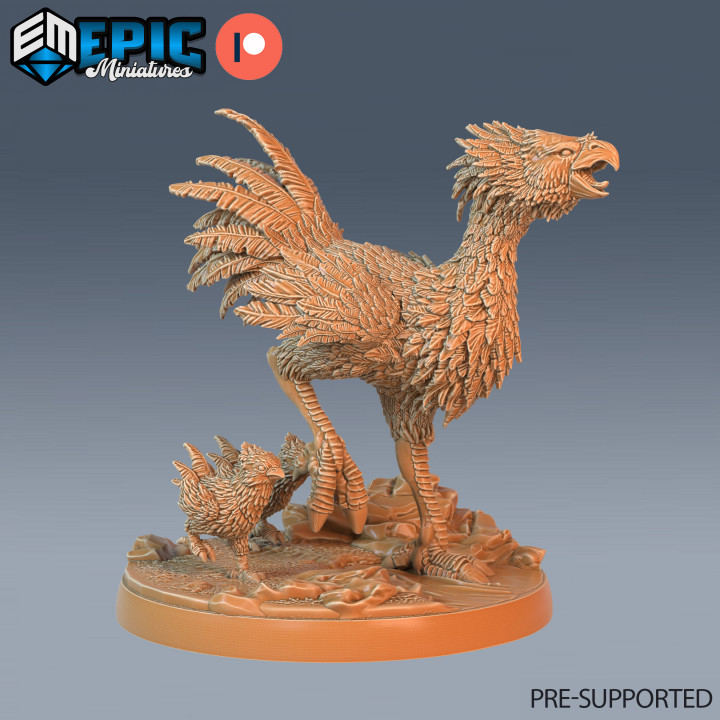 3D Printable Terror Bird Running & Mount / Large Feathered Raptor ...