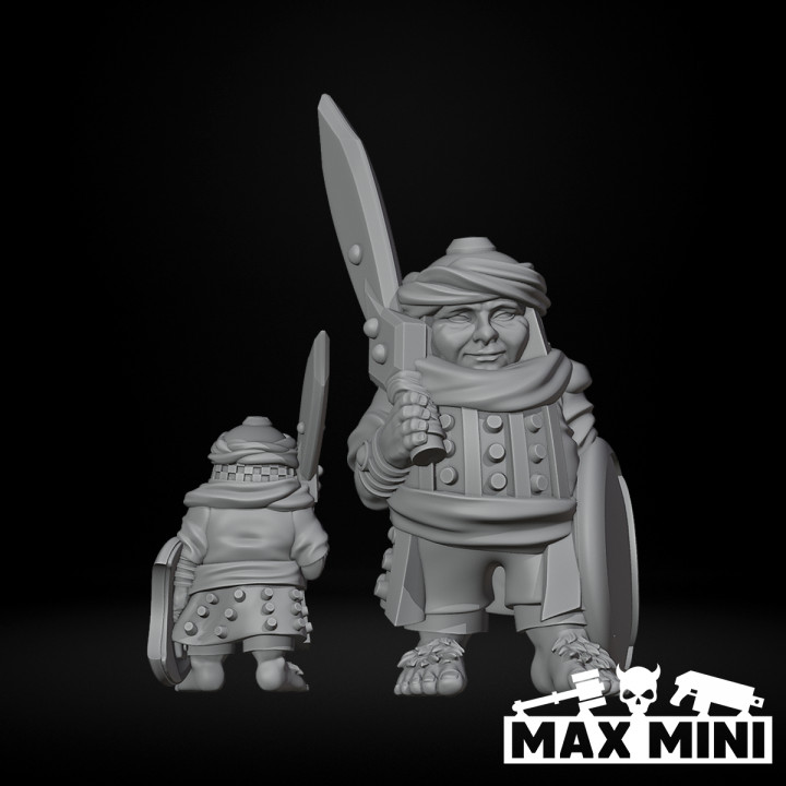 3D Printable Halfling Sand Raider Swords by Max Mini