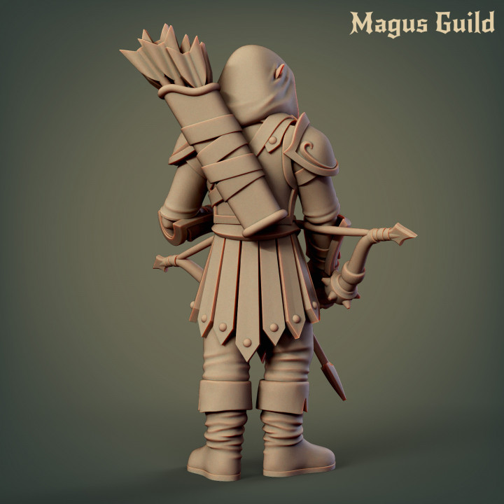 3D Printable Elf Fighter with bow – MG5.4 by Magus Guild