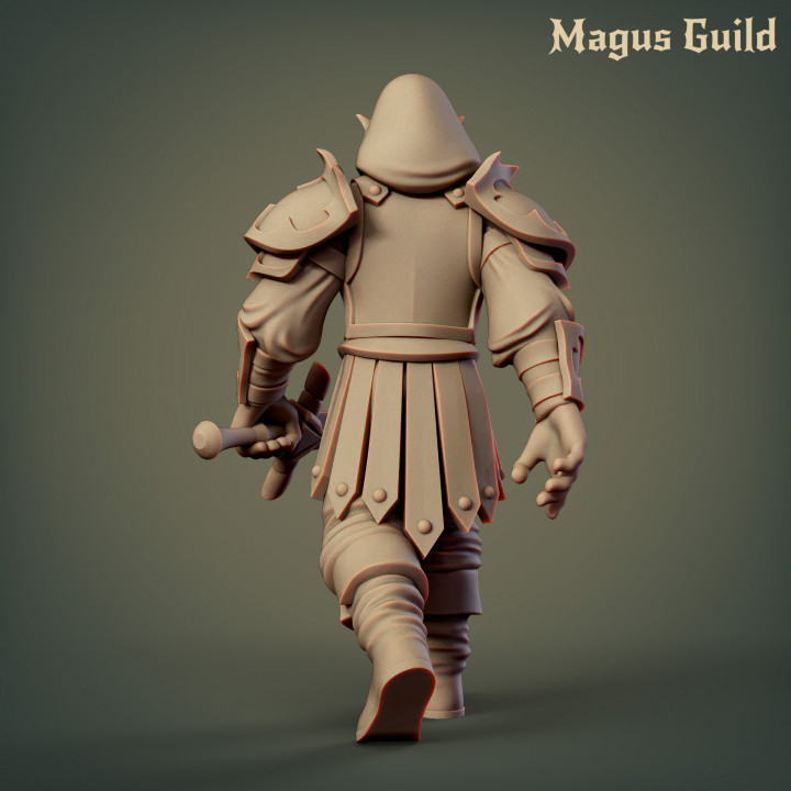 3D Printable Elf Fighter with sword – MG5.5 by Magus Guild