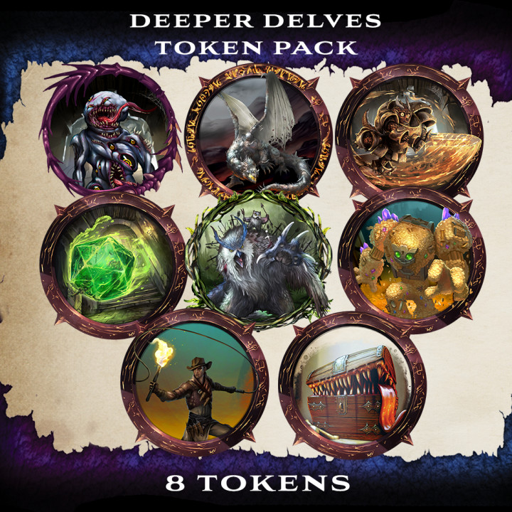 3D Printable Deeper Delves Token Pack by Dillon Olney 3D Printable Deeper Delves Token Pack by Dillon Olney