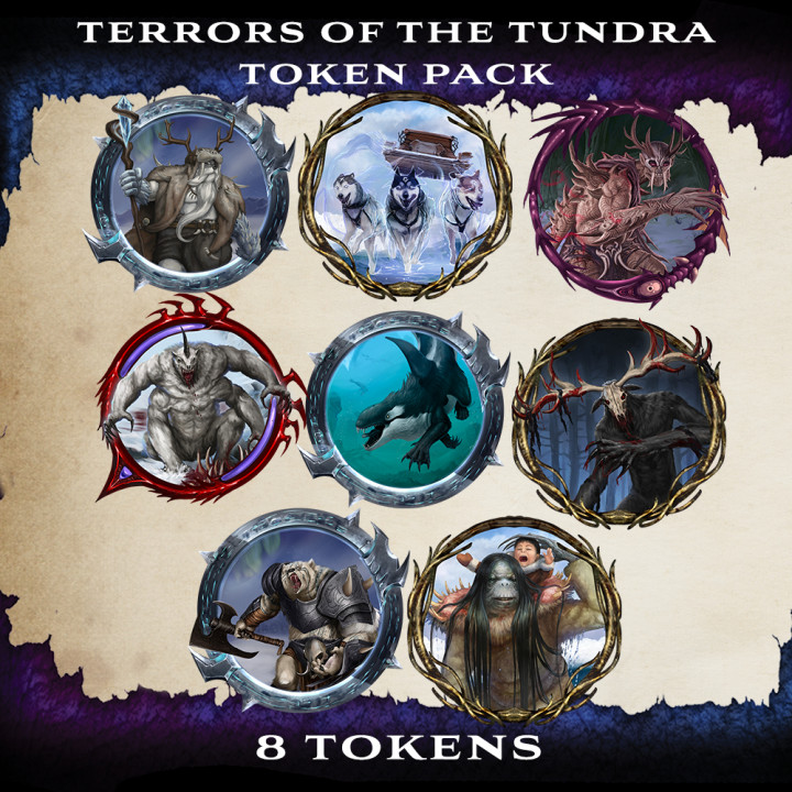 3D Printable Terrors of the Tundra Token Pack by Dillon Olney